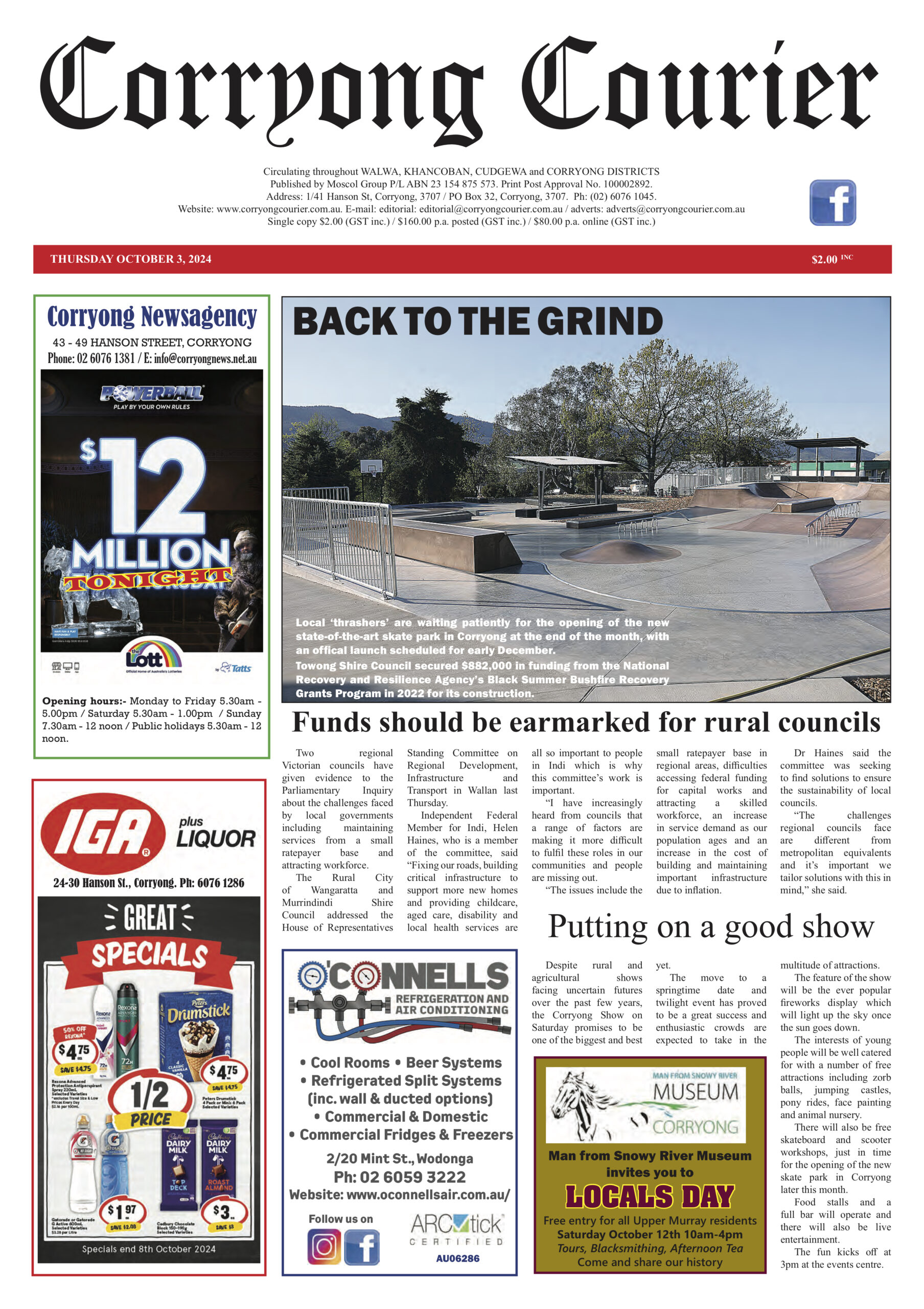Corryong Courier, 3 October 2024 | Australian Rural & Regional News