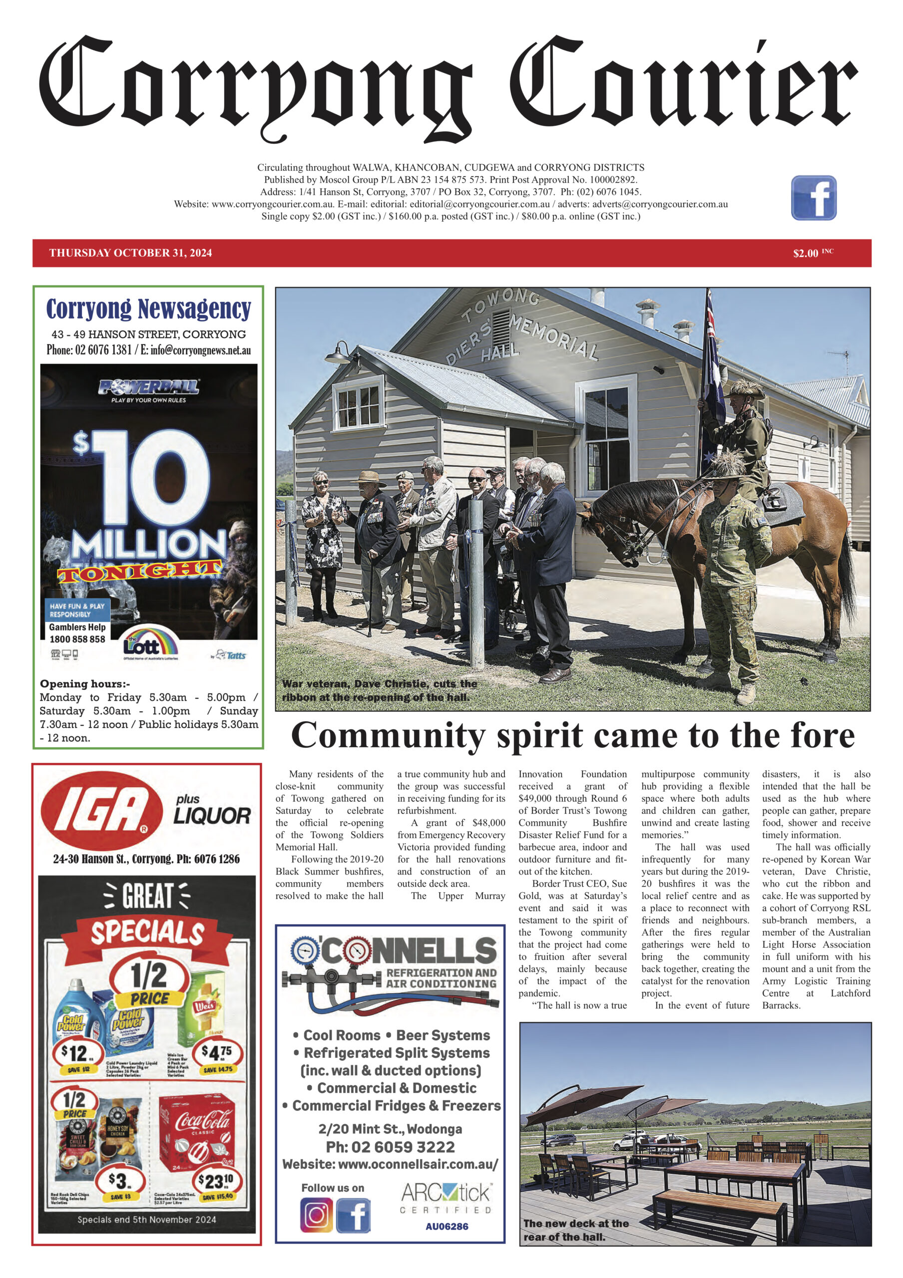 Corryong Courier, 31 October 2024 | Australian Rural & Regional News
